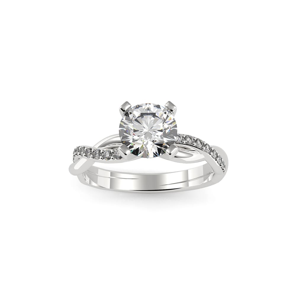 Twisted Vine Diamond Ring with Side Diamonds - Tailored Jewel Singapore