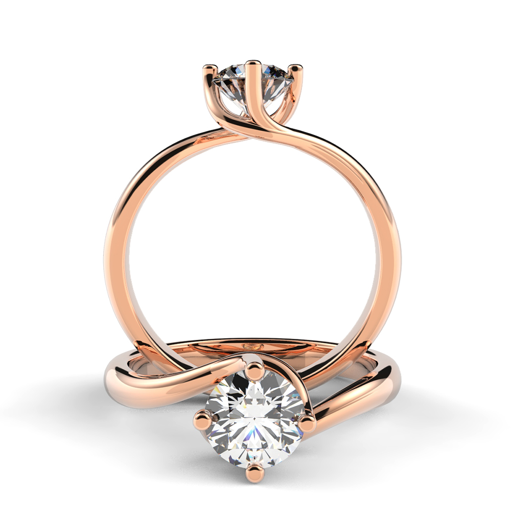Twirl Band Diamond Engagement Ring - Tailored Jewel Singapore