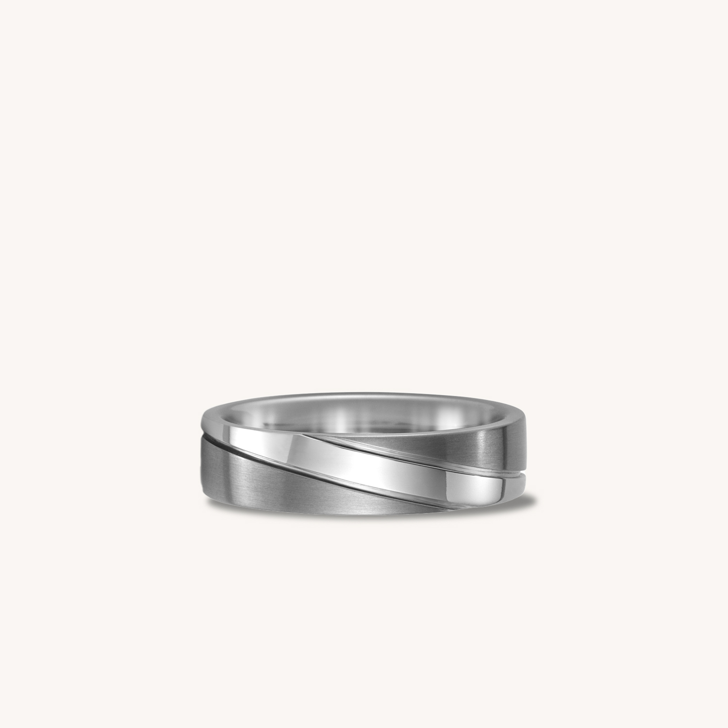Diagonal Slit Titanium Ring - Tailored Jewel Singapore