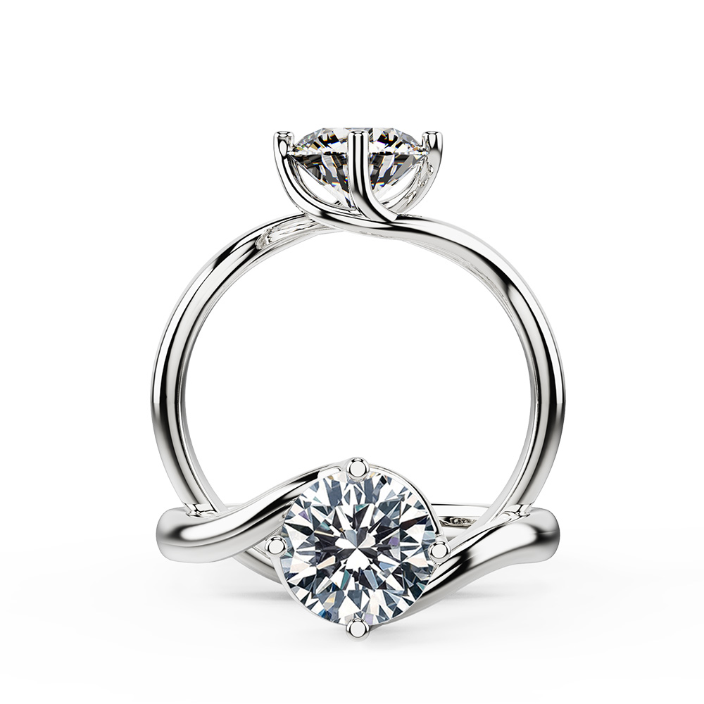 Twirl Band Diamond Engagement Ring - Tailored Jewel Singapore